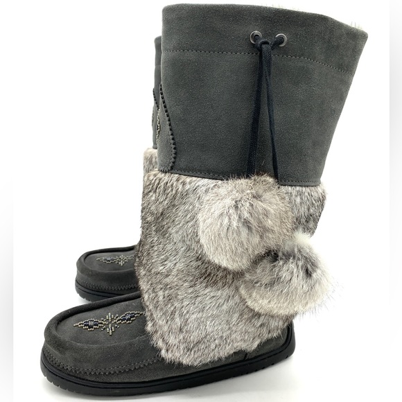 Manitobah Mukluks | Shoes | Manitobah Mukluks Gray Suede Rabbit Tall ...